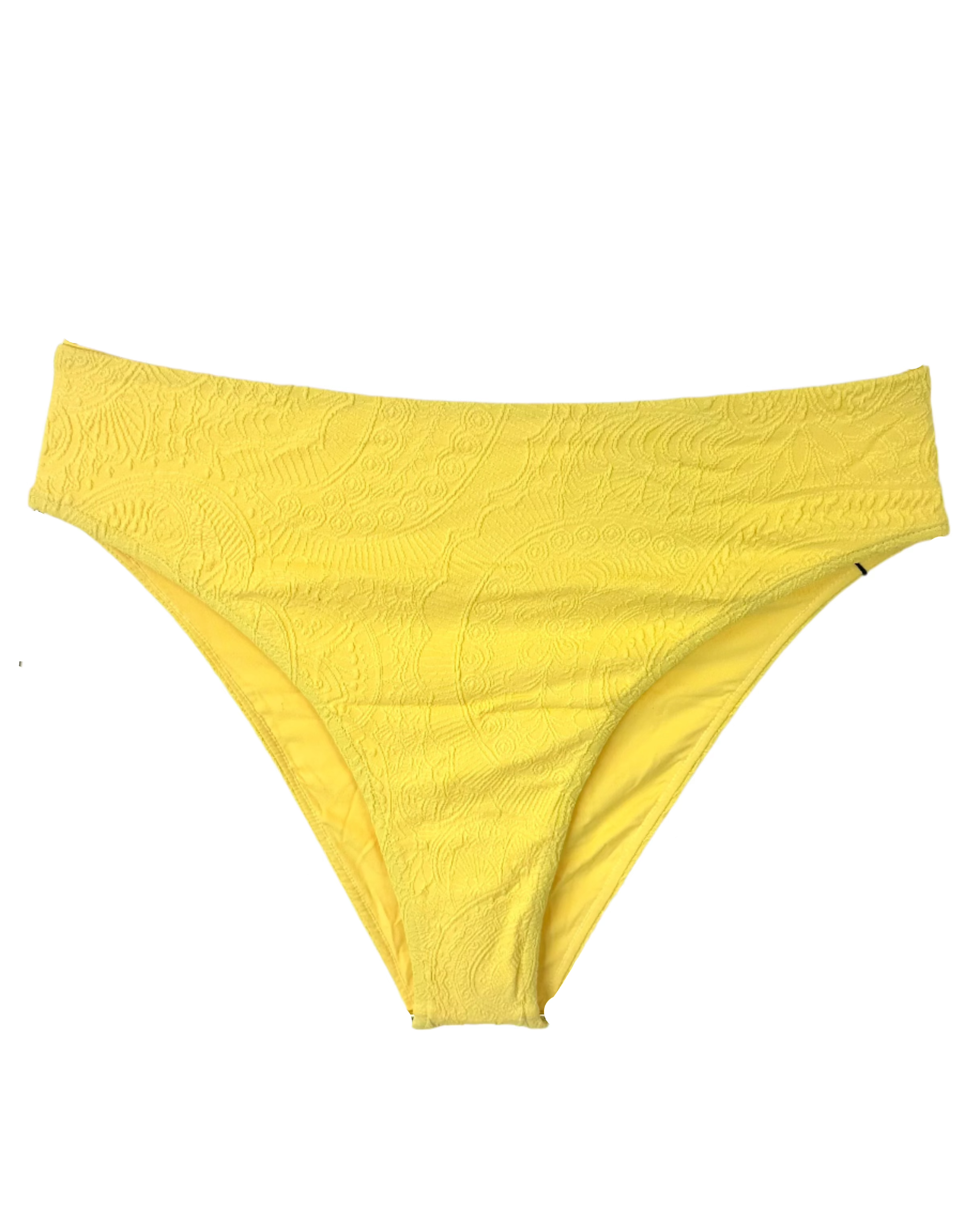 Yellow Embossed High Waist Bikini Bottom - Extra Small - XS, S, M, XXL ...